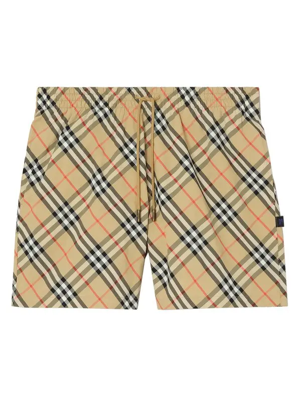 Burberry Classic Fit Drawcord With Signature Check - Beige