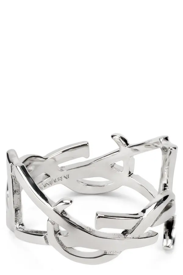Saint Laurent Woven Design Scarf Ring Sizes 05 To - Silver