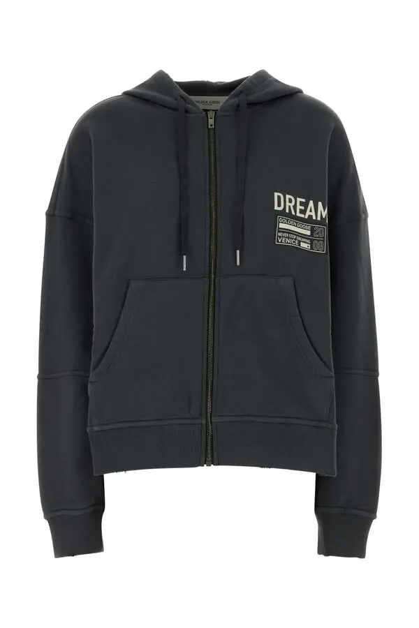 GOLDEN GOOSE Cotton Zip-up Hoodie - Grey