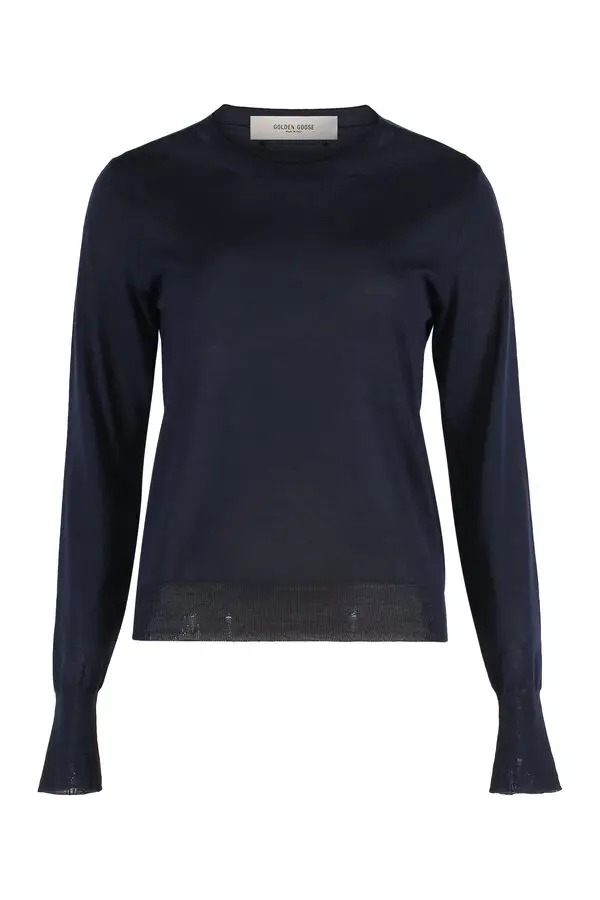 GOLDEN GOOSE Elegant Knit Sweater With Round Neck For - Blue