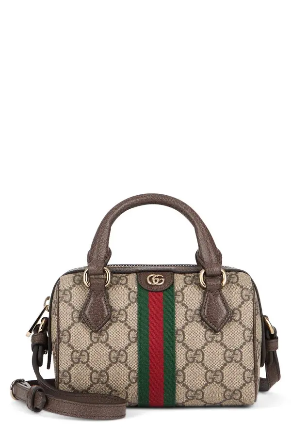 Gucci Mini Handbag In Monogram Canvas - Beige