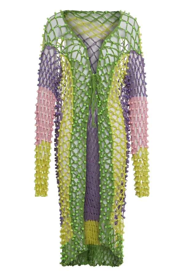 Celiab Vibrant Long Mesh Cardigan - Multicolor