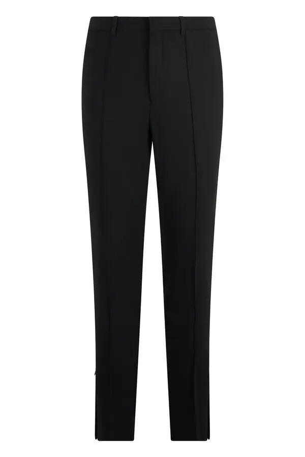 Celine Slim Trousers In Stretch Wool Gabardine - Black