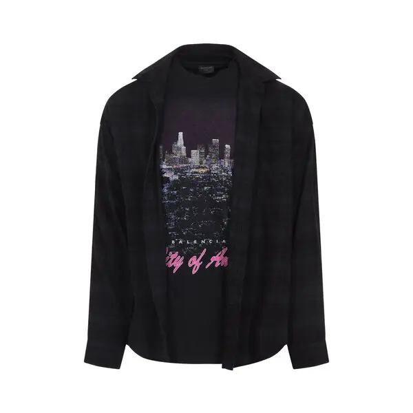 Balenciaga Poplin And Jersey Layered Shirt - Grey