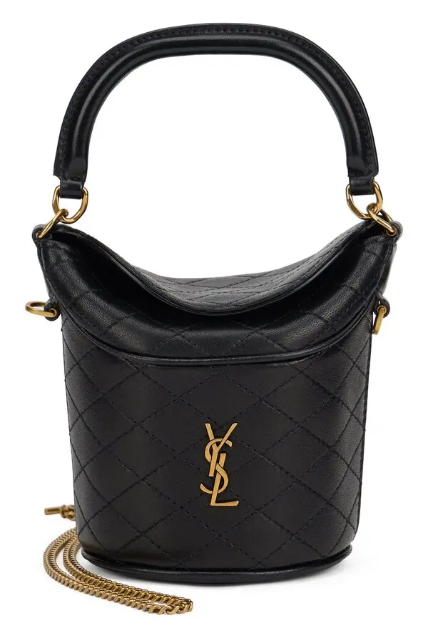 Saint Laurent Gaby Mini Bucket In Lambskin - Black