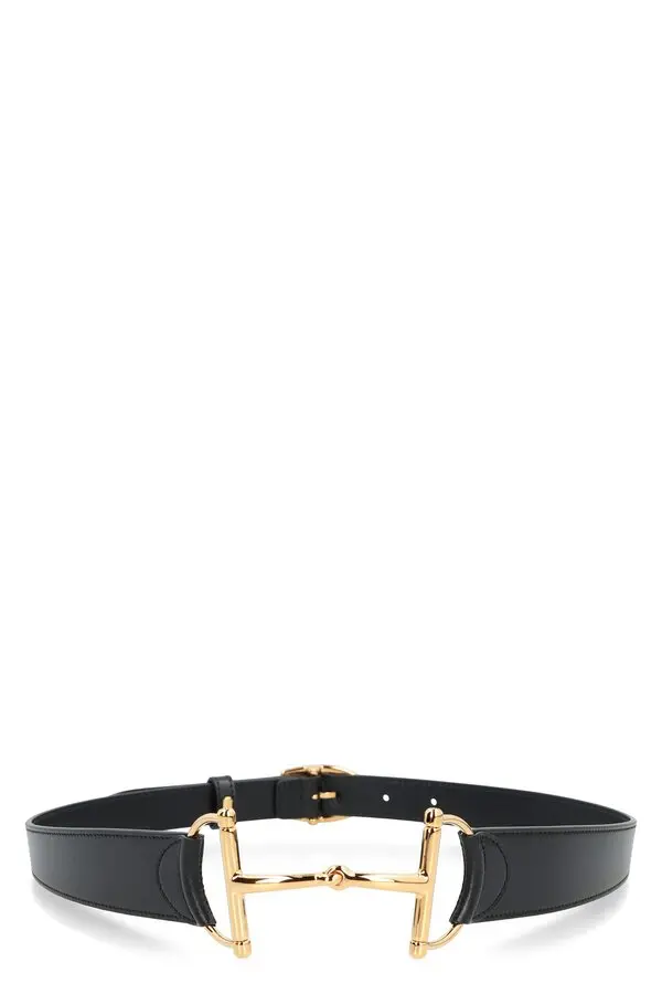 Gucci Elegant Leather Belt With Oversized Buckle 5.5 Cm Height