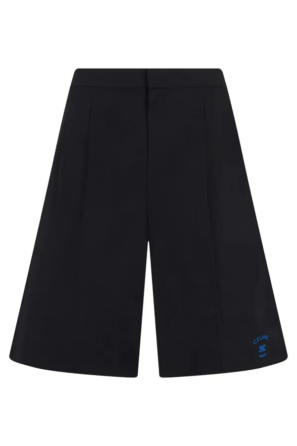 Celine Wide Silhouette Linen Cotton Shorts