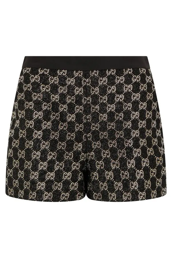 Gucci Embroidered Wool Tweed Lamé Shorts