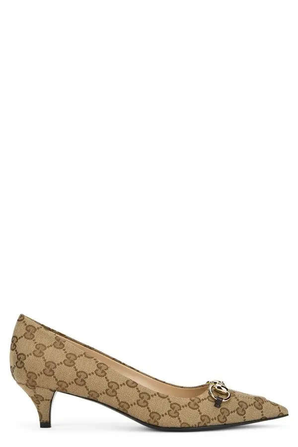 Gucci 85mm Patent Leather Pumps - Beige