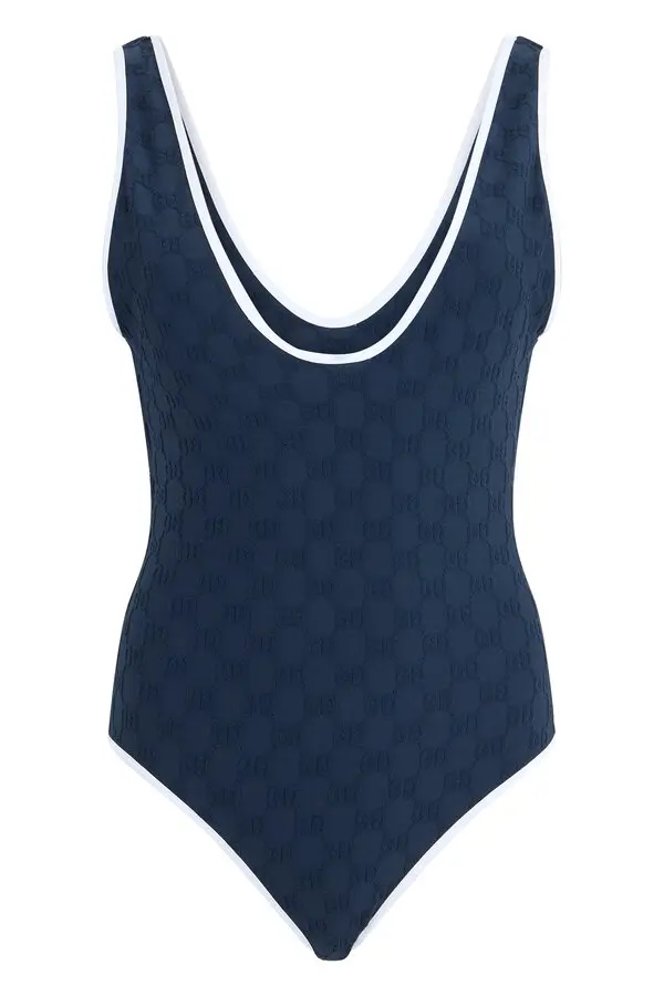 Gucci Costume Intero In Poliammide Con Motivo Monogram - Blue