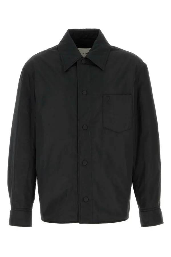 AMI Paris Taffetas Padded De Coeur Overshirt - Black