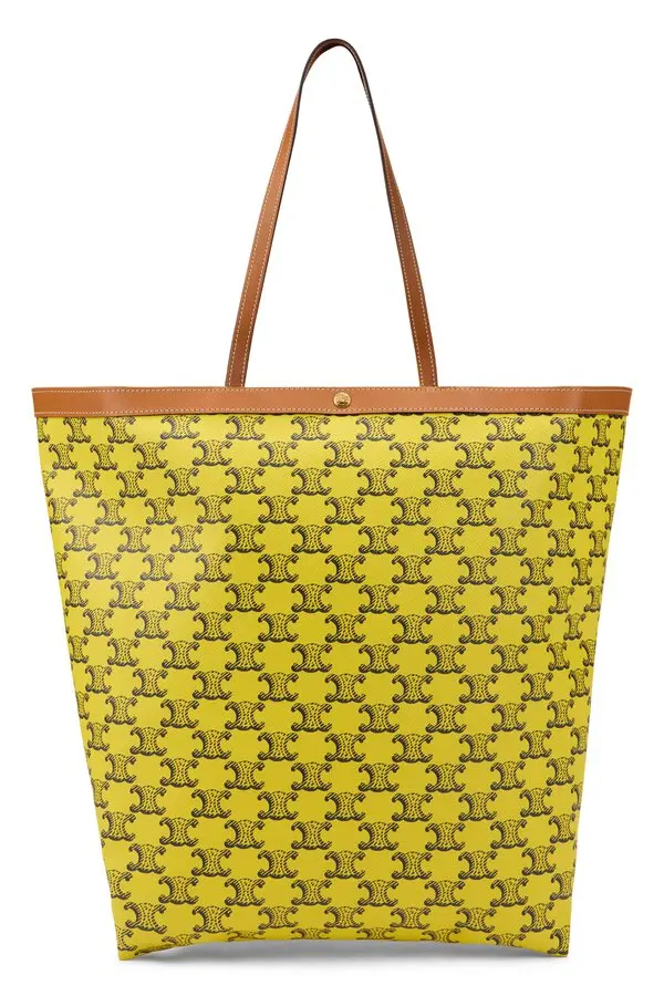 Celine Medium Capacity Geometric Tote Bag - Yellow
