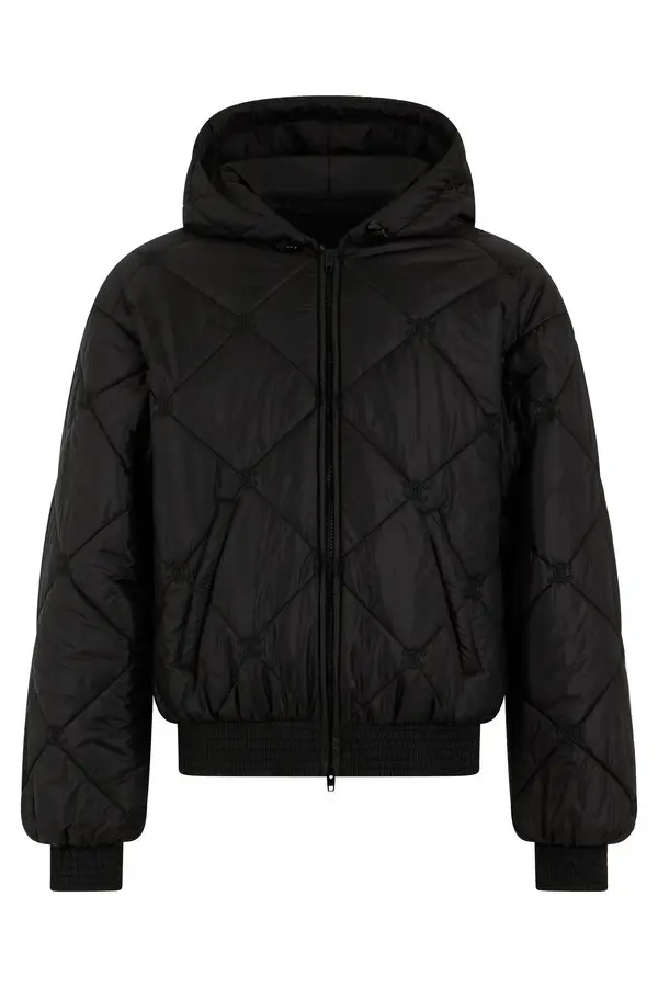Celine Quilted Hooded Zip-up Jacket
