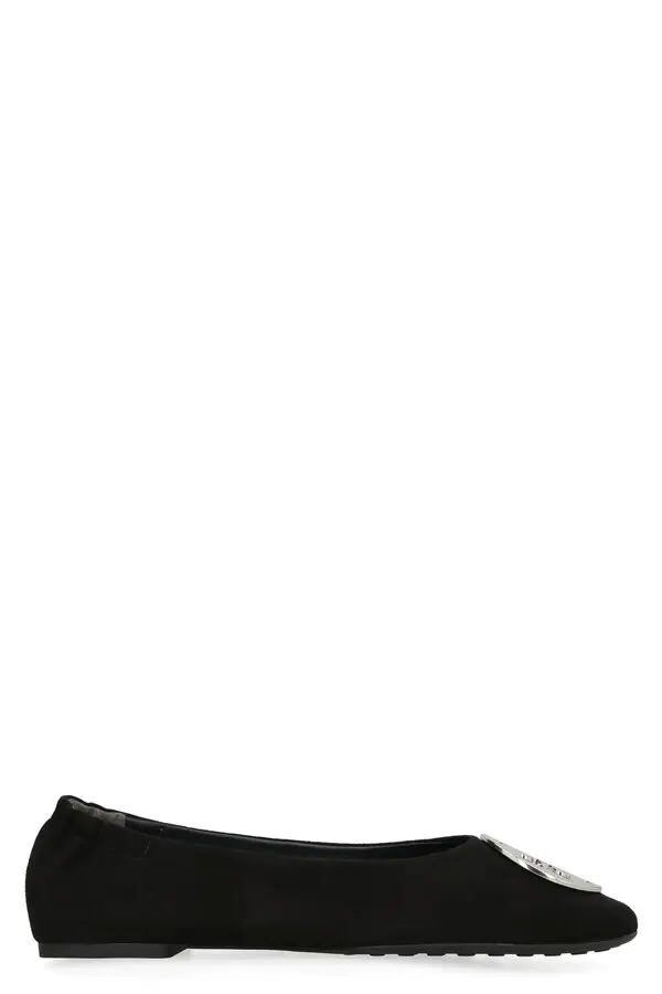 Tory Burch Claire Suede Ballet Flats - Black