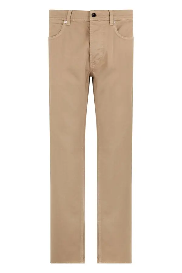 Stone Island Straight Cotton Pants For Versatile Styling - Beige