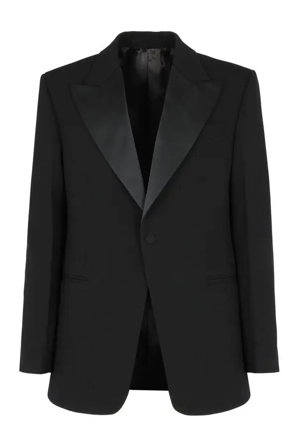 FERRAGAMO Silk Peaked Lapel Blazer
