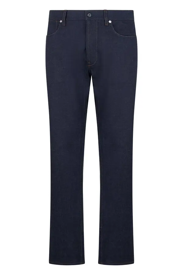 Stone Island Straight Cut Denim Trousers For - Blue
