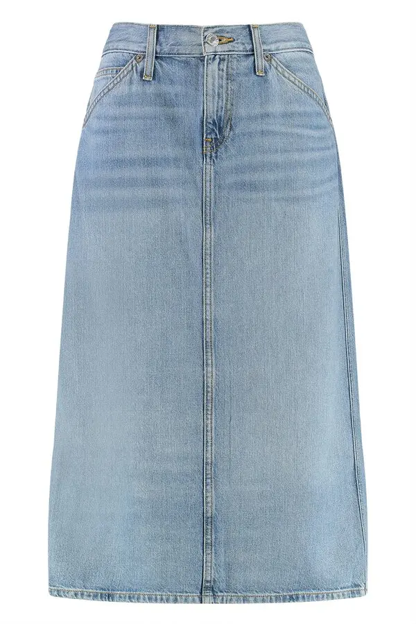 RE/DONE Low Rider Midi Skirt In Vintage Flow - Denim
