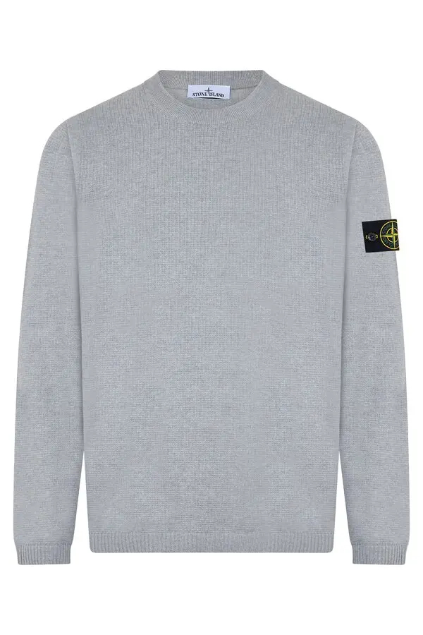 Stone Island Minimalist Crew Neck Long-sleeve Sweater - Grey