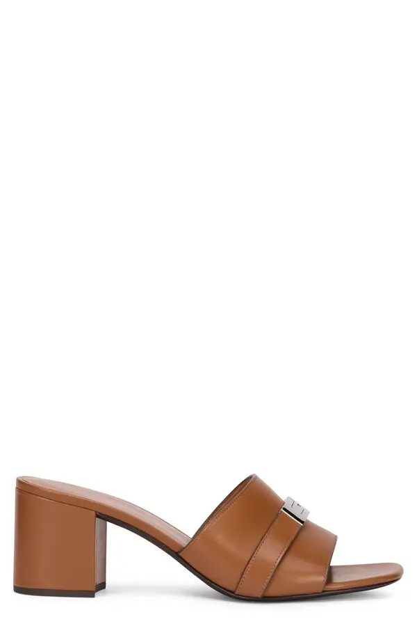 Tory Burch Heeled Sandals With Wide Strap And Square Heel - Camel