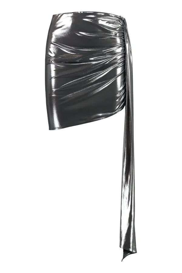 Magda Butrym Asymmetric Mini Skirt - Silver