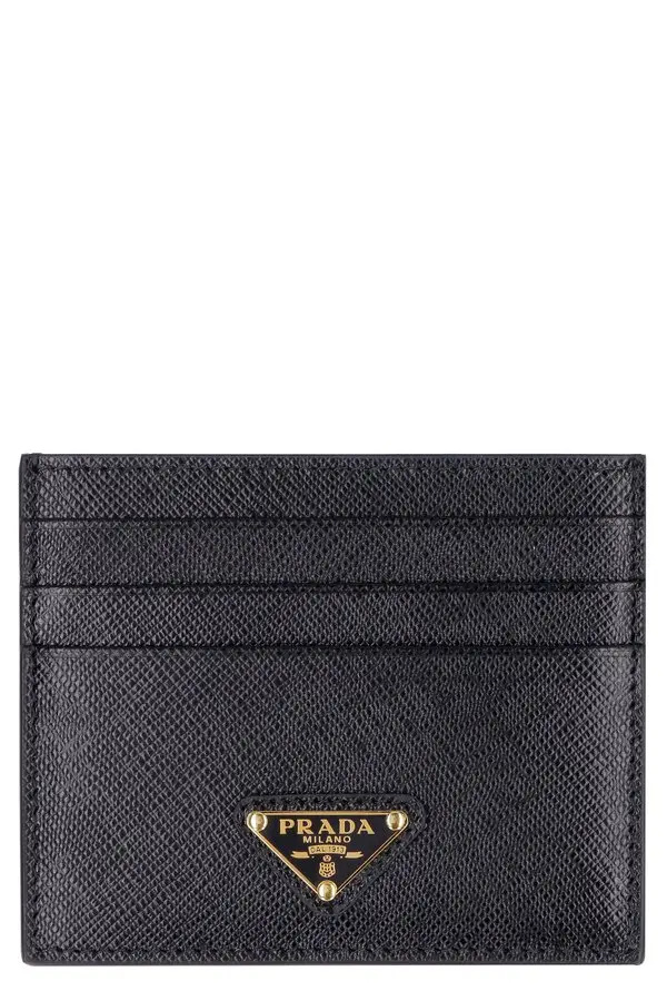Prada Saffiano Leather Card Holder - Black