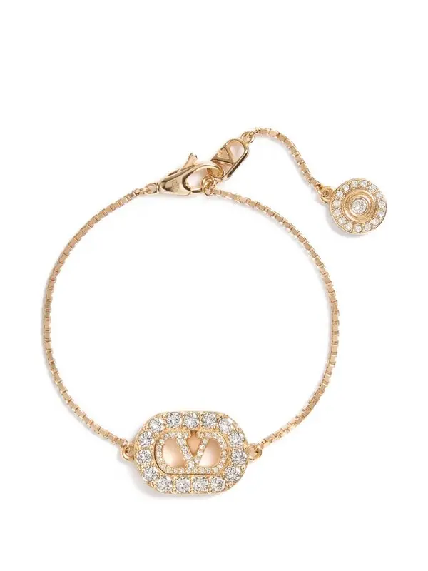 Valentino Garavani Vlogo Signature Bracelet With Swarovski Crystals - Oro