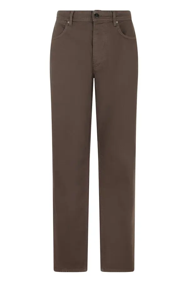 Stone Island Straight Leg Cotton Twill Trousers For Ss26 - Brown