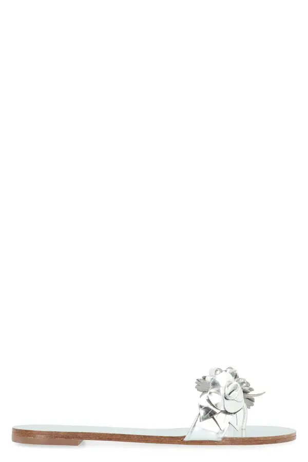 SOPHIE WEBSTER Floral Embellished Slide Sandals - Silver