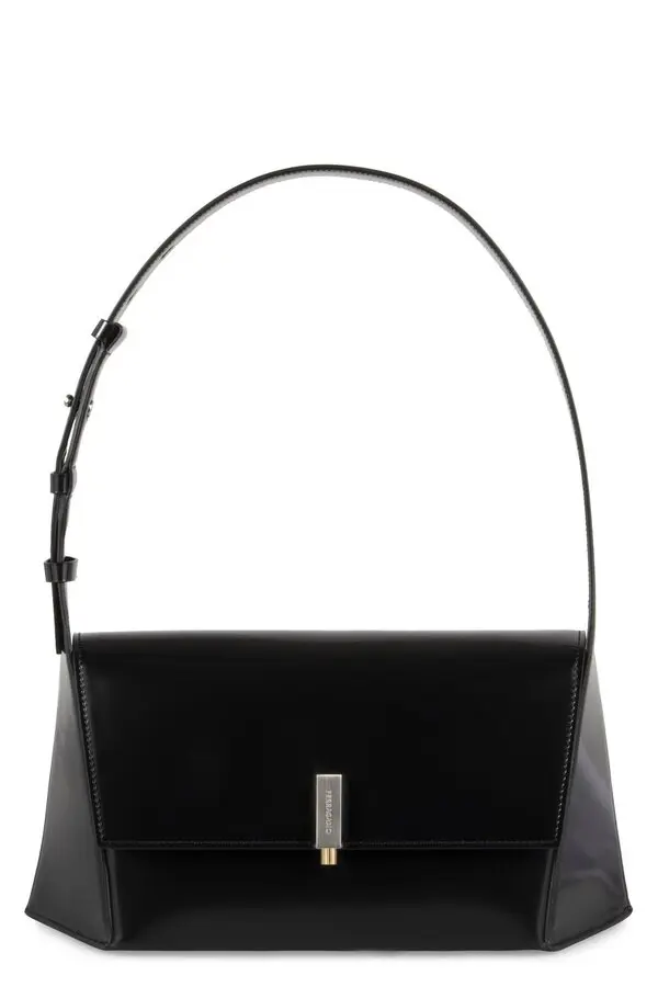 FERRAGAMO Logo Print Shoulder Bag - Black