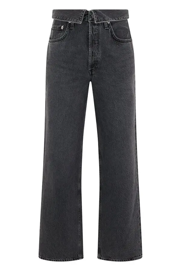 AGOLDE Straight Wide Cut Denim Pants - Black