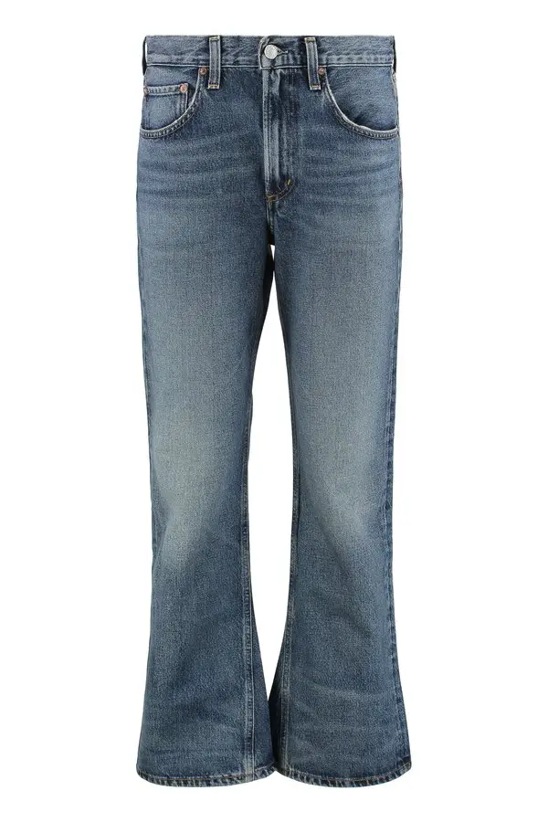 AGOLDE Mid Rise Kick Boot Ankle - Denim