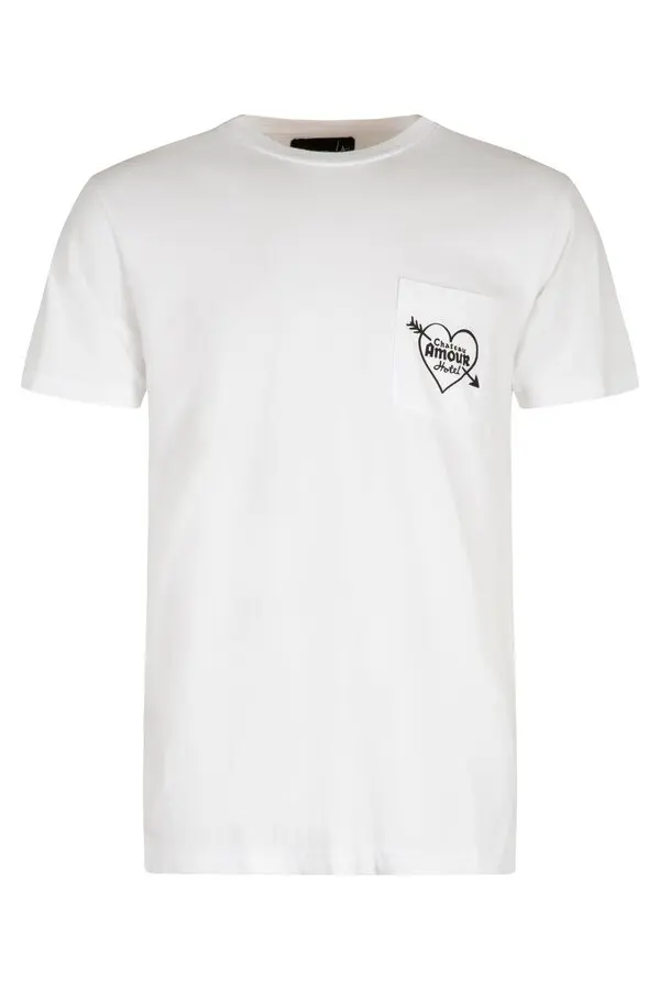 LOCAL AUTHORITY LA Cotton Crew-neck T-shirt With Front Pocket And Back Print