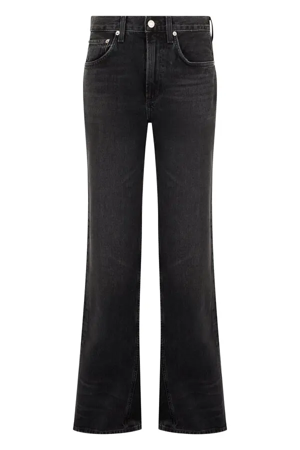 AGOLDE High-waisted Flared Denim Pants - Black