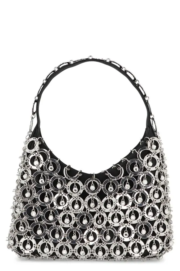 Rabanne Sphere Shoulder Bag With Rhinestone Appliqués - Black