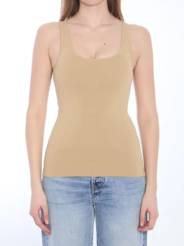 TOTEME Fitted Compact Knit Tank Top - Sand