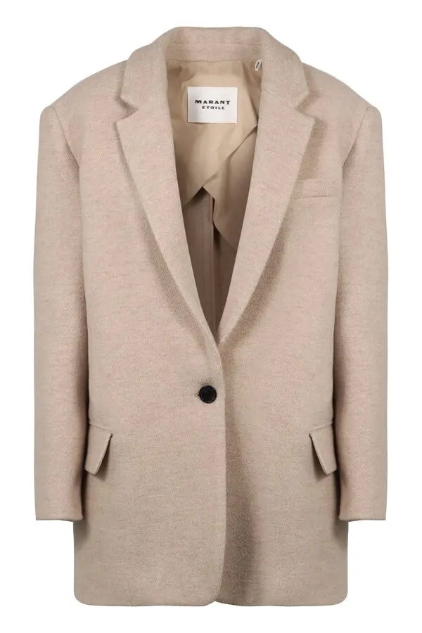 MARANT ETOILE Wool Single-breasted Blazer - Beige