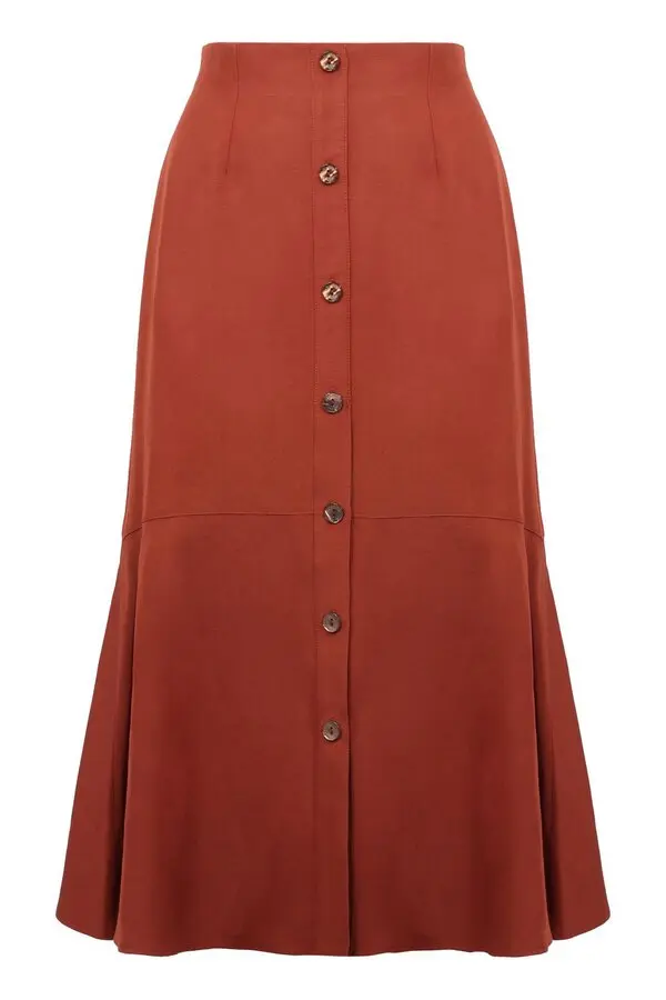 Agnona A-line Midi Skirt - Red