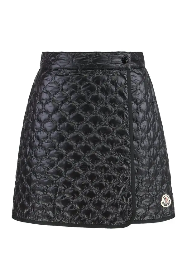Moncler Quilted Padded Webbing-trimmed Shell Mini Skirt