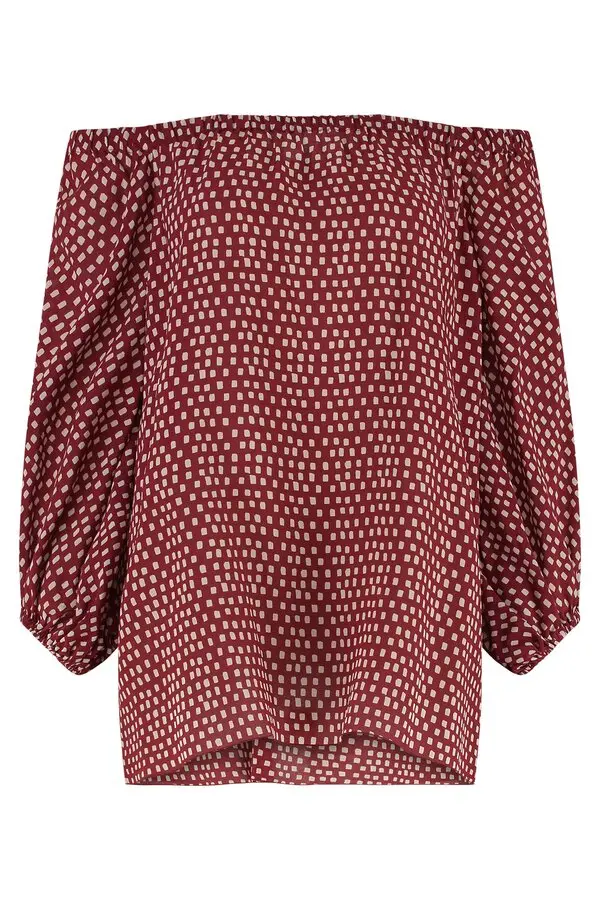 MARINELLA PICCINNO Silk Polka-dot Blouse - Red