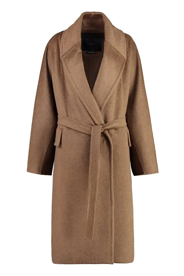 Max Mara Attuale Oversize Belted Coat - Brown