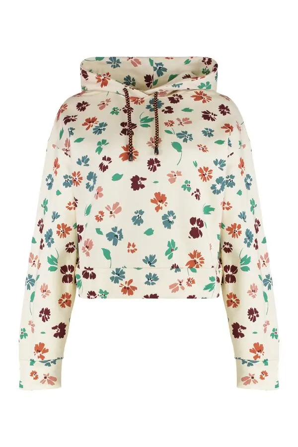 KRISTINA TI Mini Floral Print Cotton Hoodie - Multicolor