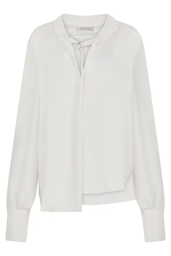 THE MANNEI Long Sleeve Silk Shirt
