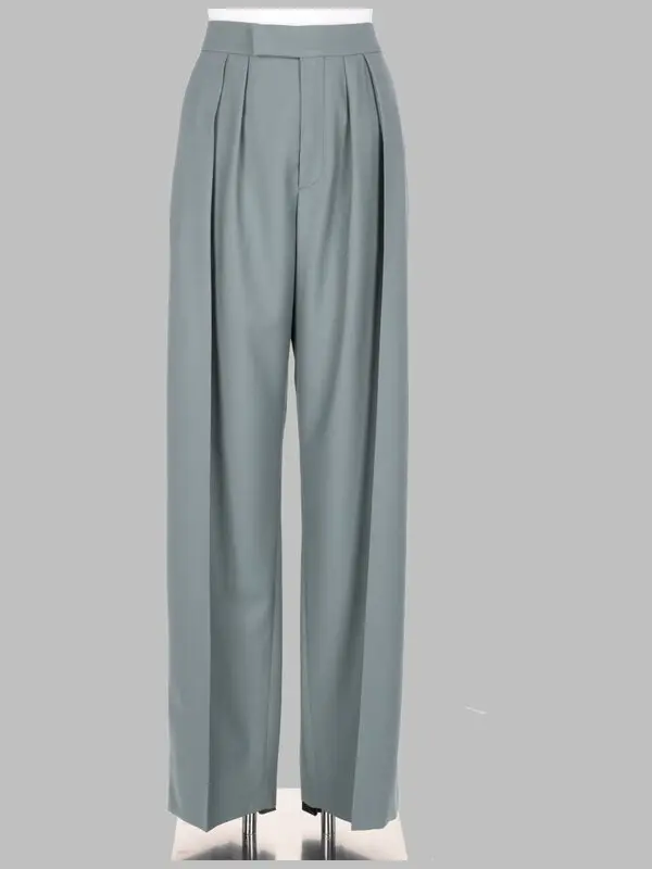 Chloé High-waist Pleated Wide-leg Trousers - Grey
