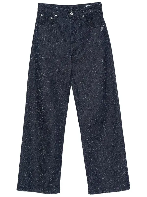 Jacquemus High-waisted Straight-leg Cotton Jeans - Navy