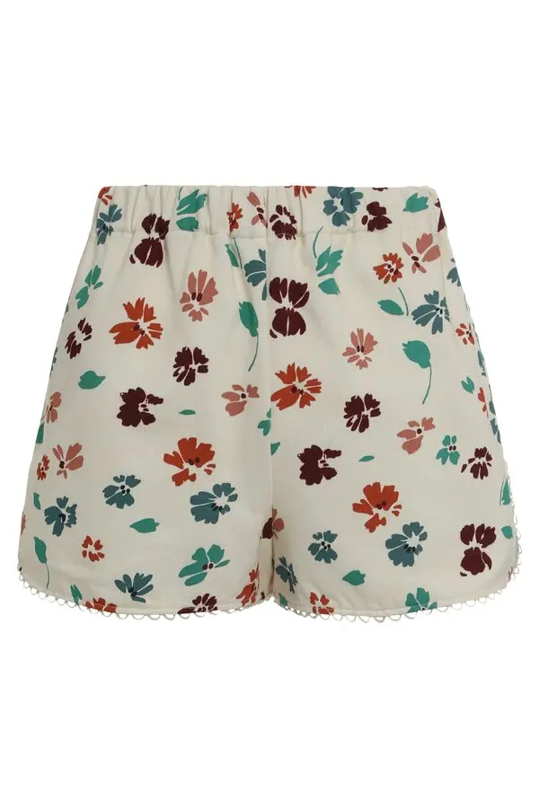 KRISTINA TI Floral-pattern Cotton Shorts - Multicolor