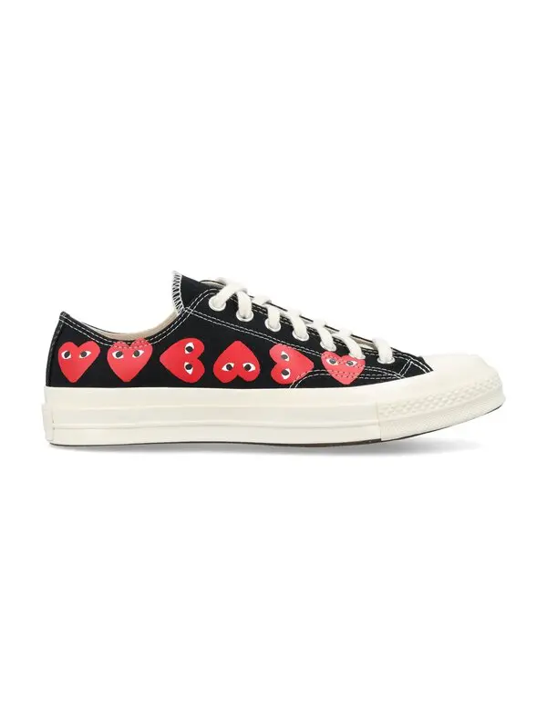 Play Comme Des Garcon Multi Heart Low Top Sneakers - Black