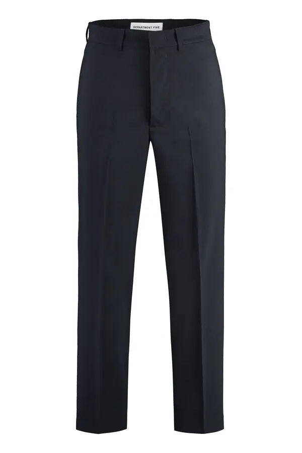 DEPARTMENT 5 Wool Blend Trousers - Blue