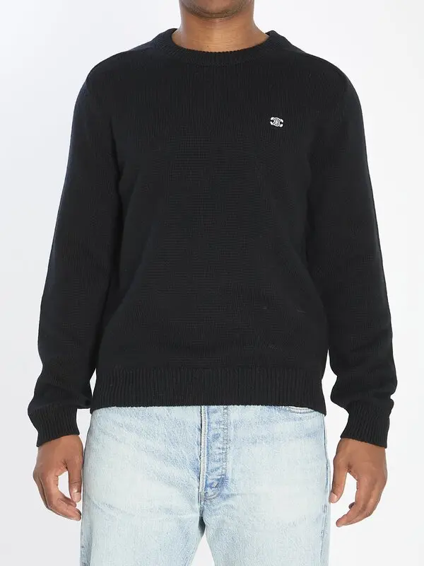 Celine Wool And Cashmere Crew Neck Sweater - Black