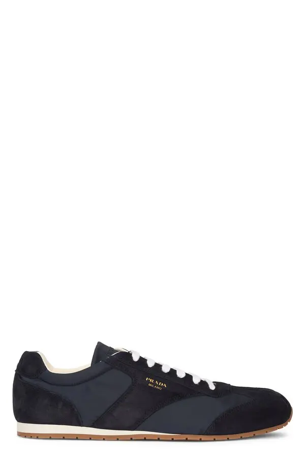 Prada Lace-up Sneakers With Suede Details - Blue